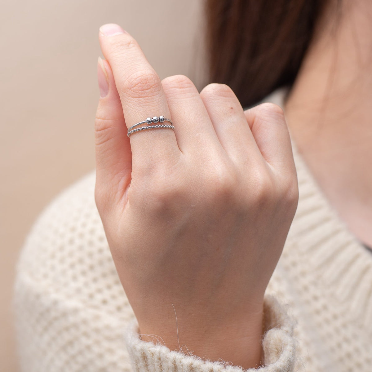 3 Bead Anxiety Ring Set | Anti-Anxiety Jewelry | Impulse Modern